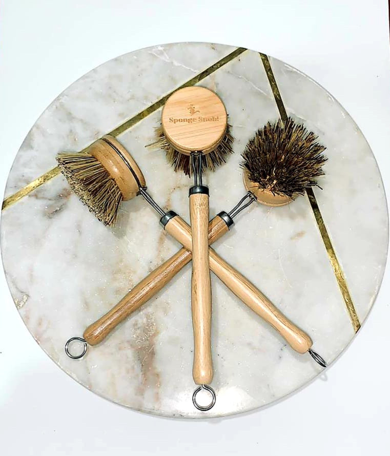 Eco-Friendly Bamboo Dish Brush with Replaceable Head – Sponge Snob!